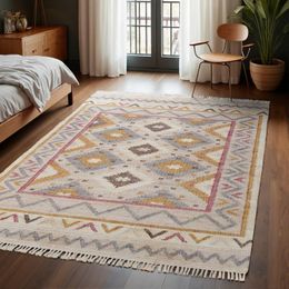 ELLE DECORATION Teppich &raquo;Kelim Imani&laquo; rechteckig 3 mm H&ouml;he Jute, Baumwolle, Natur, Handgewebt, Kelim, orientalisch, Boho Baumwolle, Jute B : 80cm 1 