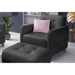 exxpo - sofa fashion Sessel &raquo;Elio, Loungesessel, aufwendige Detailverarbeitung, bequem und modern&laquo; hoher Sitzkomfort f&uuml;r entspannende Momente schwarz 