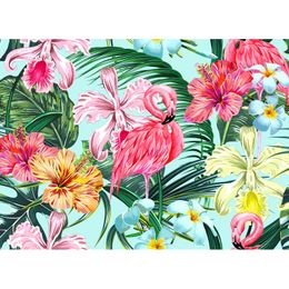 Livingwalls living walls Fototapete &raquo;Designwalls Flamingo Art 1&laquo; glatt Vlies, Wand, Schr&auml;ge, Decke bunt Vlies B/L: 3,5m x 2,55m