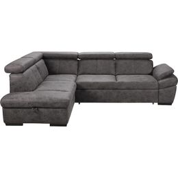 exxpo - sofa fashion Ecksofa &raquo;Salerno, Funktionssofa, hoher Sitzkomfort, Breite 268cm, L-Form&laquo; inkl. Kopf- und Armteilverstellung, wahlweise mit 
