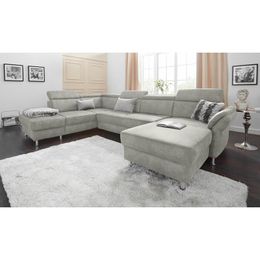 Sit & More sit&more Wohnlandschaft &raquo;Avignon U-Form&laquo; optional Schlaffunktion & Stauraum, inklusive Kopfteilverstellung grau Flachgewebe (90% Polyester, 10% 