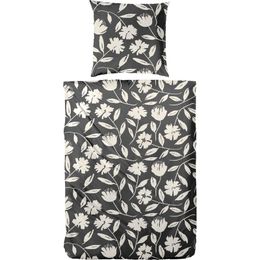 Primera Wendebettw&auml;sche &raquo;Perkal Bettw&auml;sche&laquo; 2 glatte Oberfl&auml;che, perfekt f&uuml;r erholsame N&auml;chte, atmungsaktiv grau Perkal, Obermaterial: 100% Baumwolle B/L: 