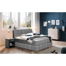 Home Affaire Boxspringbett &raquo;Paxton&laquo; Neue Toppervarianten! grau Polyester Flachgewebe LEINENOPTIK Polyester Topper Basic, Liegefl&auml;che B/L: 160cm x 