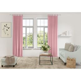 OTTO home Vorhang &raquo;Parry&laquo; Schlaufen 2 Stk. tlg. 2-er Set, blickdicht, monochrom, basic rosa Polyester, Recyceltes Material 145cm, Schlaufen, 140cm