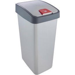 keeeper M&uuml;lleimer &raquo;magne, Abfallbeh&auml;lter mit Flip-Deckel, 40 x 30 x 61,5 cm&laquo; 1 Beh&auml;lter 45 l, komfortabler Soft-Touch-Point, Made in Europe silber 