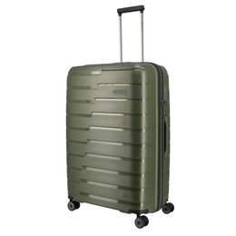 Travelite Herren Travelite Trolley &raquo;AIR BASE Reisekoffer Hartschale&laquo; 105 l 4 Rollen kratzresistenter Oberfl&auml;che und cleverer Innenaufteilung gr&uuml;n B/H/