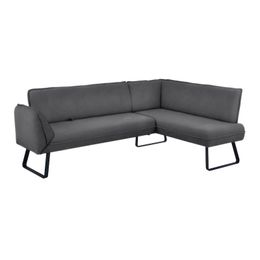 K+w Komfort & Wohnen K+W Komfort & Wohnen Eckbank &raquo;Drive&laquo; mit Seitenteilverstellung am langem Schenkel zur Sitzplatzerweiterung grau B/H/T: 91cm x 68cm, Leder CLOUD, 