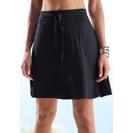 Beachtime By Lascana Damen Beachtime by Lascana Jerseyrock &raquo;aus leichtem Viskose-Stretch&laquo; knielanger Sommerrock, Strandrock mit elastischem 