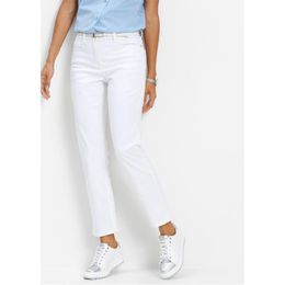bonprix Damen bonprix Stretch-Hose 7/8-L&auml;nge, schmale Passform, aus &uuml;berwiegend Baumwolle wei&szlig; 48, N-Gr