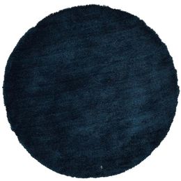 Tom Tailor HOME Hochflor-Teppich &raquo;Shaggy Teppich Cozy&laquo; rund 25 mm H&ouml;he Uni Farben, auch in Pastell Farben, weich & kuschelig blau Polyester &Oslash; 140cm 1 