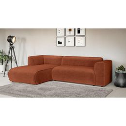 Home Affaire Ecksofa &raquo;GENTON L-Form (257 cm), zeitlos & stilvolles Design,&laquo; Aufwendig gepolstert, in Cord, Chenille und Struktur orange 100% Polyester