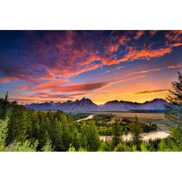 papermoon Fototapete &raquo;Snake River Sonnenuntergang&laquo; bunt Vlies B/L: 3m x 2,23m, Bahnen: 6 Stk.