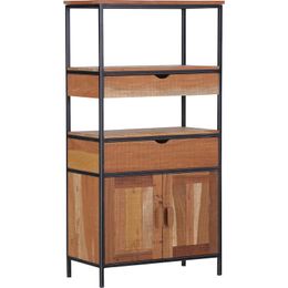 GUTMANN FACTORY Regal &raquo;Jagger&laquo; aus recyceltem Massivholz beige B/H/T: 78cm x 150cm x 40cm