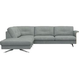 FLEXLUX Ecksofa &raquo;Glow, super bequem durch hochwertigem Sitzaufbau mit Federkern, L-Form&laquo; Skandinavisches Design, In hochwertiger Verarbeitung blau 62%