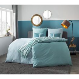 OTTO home Wohndecke &raquo;Plaid Sofia&laquo; mit tollen Fransen, Kuscheldecke blau Baumwolle, Polyacryl B/L: 130cm x 170cm