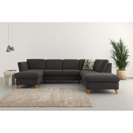 Home Affaire Wohnlandschaft &raquo;Trelleborg U-Form&laquo; Federkern-Polsterung, wahlweise mit Schlaffunktion und Stauraum grau 100% Polyester B/H/T: 307cm x 