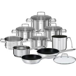 R&ouml;sle R&Ouml;SLE Topf-Set &raquo;MOMENTS, 10-tlg. T&ouml;pfe+Pfannen&laquo; Set, 10 tlg. tlg. Edelstahl 18/10 silber Einheitsgr&ouml;&szlig;e