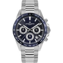 Jacques Lemans Herren Chronograph &raquo;Liverpool&laquo; Quarzuhr, Armbanduhr, Herrenuhr, Edelstahlarmband,bis 20 bar wasserd. silber Einheitsgr&ouml;&szlig;e
