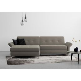 Home Affaire Ecksofa &raquo;Maredo L-Form&laquo; Federkern, wahlweise auch mit Kopfteil- und Armlehnverstellung braun 100% Polyester B/H/T: 284cm x 89cm x 179cm, 
