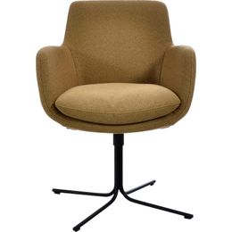 K+w Komfort & Wohnen K+W Komfort & Wohnen Esszimmerstuhl &raquo;Pego Drehstuhl&laquo; () filigranem 4-Fu&szlig;-Gestell in schwarz beige B/H/T: 59cm x 84cm x 65cm, Flachgewebe Q2 2250