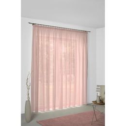 WIRTH Vorhang &raquo;Sunday&laquo; Kr&auml;uselband 1 Stk. tlg. nach Ma&szlig; rosa Jacquard, Baumwolle, Polyester 345cm, Kr&auml;uselband, 142cm