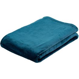 G&ouml;zze Wohndecke &raquo;Memphis&laquo; in tollen Unifarben, Kuscheldecke blau Polyester B/L: 220cm x 240cm