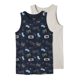 name it Kinder Unterhemd &raquo;NKMTANK TOP 2P NAVY GAMER NOOS&laquo; Packung, 2 Stk. blau 86, 2 Stk., N-Gr