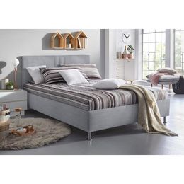 Westfalia Schlafkomfort Polsterbett &raquo;Elba&laquo; wahlweise mit LED-Beleuchtung grau Bezug Bett: Microfaser (100% Polyester) oder Strukturstoff (77% Polyester, 23% Viskose);Bonnell-
