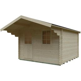 Kiehn-Holz Gartenhaus &raquo;Burgberg 1&laquo; beige Holzwerkstoff Fu&szlig;boden im Gartenhaus, Dachschindeln