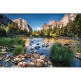 papermoon Fototapete &raquo;Yosemite Rive Reflexion&laquo; bunt Vlies B/L: 3,5m x 2,6m, Bahnen: 7 Stk.
