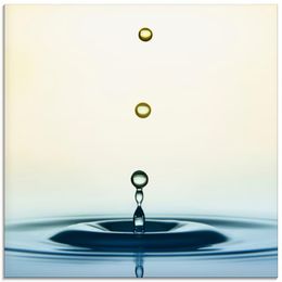 Artland Glasbild &raquo;Tropfen&laquo; Zen 1 Stk. tlg. in verschiedenen Gr&ouml;&szlig;en blau B/H/T: 50cm x 50cm, Glasbild Zen quadratisch, 1 Stk.