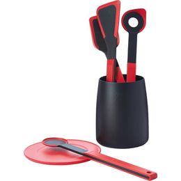 Woll Kochbesteck-Set &raquo;Cook it&laquo; aus hochwertigem Kunststoff und Silikon rot Silikon Einheitsgr&ouml;&szlig;e
