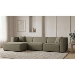 OTTO home Ecksofa &raquo;Tammie&laquo; Breite 312 cm, Webstoff fein, bodentief, mit Wellenunterfederung braun 100% Polyester B/H/T: 312cm x 73cm x 154cm, Webstoff
