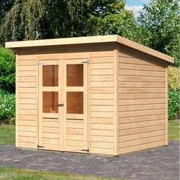 Karibu Gartenhaus &raquo;Baggersee 4&laquo; beige Holzwerkstoff ohne Fu&szlig;boden, ohne Dacheindeckung