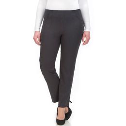 KjBRAND Damen KjBRAND Schlupfhose &raquo;Schlupfhose Susie in Bi-Stretch, Kammgarnoptik&laquo; Sommerhose, ideal f&uuml;r kr&auml;ftige Oberschenkel grau 25, K-Gr