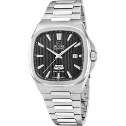 Jaguar Herren Quarzuhr &raquo;Rondcarre&laquo; Armbanduhr, Herrenuhr, Swiss Made, Edelstahlarmband, analog, Tag silber Einheitsgr&ouml;&szlig;e
