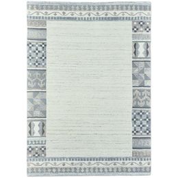 Theko Wollteppich &raquo;Nakarta 6030&laquo; rechteckig 12 mm H&ouml;he reine Wolle, handgekn&uuml;pft, mit Bord&uuml;re beige Wolle B : 170cm 1 Stk., 12mm, L: 240cm