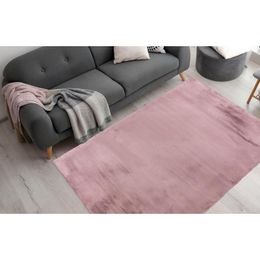 Arte Espina Fellteppich &raquo;Rabbit 100&laquo; rechteckig 45 mm H&ouml;he Kunstfell, Kaninchenfell-Haptik, supersoft, Hochflorteppich lila Kunstfaser B : 180cm 1 Stk., 45mm, L: 