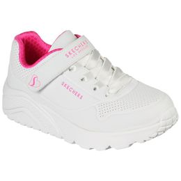 Skechers M&auml;dchen Sneaker &raquo;UNO LITE&laquo; Plateausneaker, Retro Sneaker, Klettschuh im Monochrome Look wei&szlig; 34