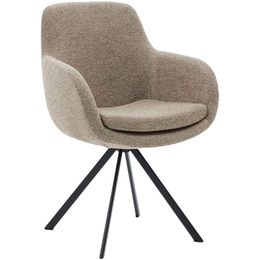 Musterring Esszimmerstuhl &raquo;Tavia&laquo; (Set) 2 Stk.Stativgestell Eisen schwarz, Drehfunktion optional, diverse Farben grau B/H/T: 62cm x 86cm x 66cm, 2 Stk., Chenille