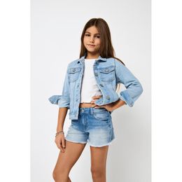 Kids Only M&auml;dchen KIDS Only Jeansjacke &raquo;KONSARA&laquo; ohne Kapuze in klassischer, leicht verk&uuml;rzter Form blau 122