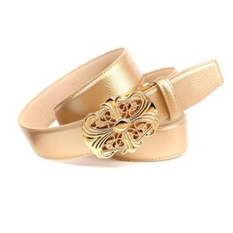 Anthoni Crown Damen Lederg&uuml;rtel gold 110