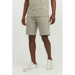 Jack & Jones Jack & Jones Herren Laufhose &raquo;JPSTGORDON ARCHIVE COLOR SWEAT SHORT MID&laquo; mit Logo Schriftzug beige S, N-Gr