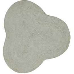 CarpetFine Teppich &raquo;Alia Juteteppich&laquo; wolkenf&ouml;rmig 10 mm H&ouml;he handgewebt aus Jute, Naturteppich, Sonderform blau, Boho Style, uni beige Jute B : 150cm
