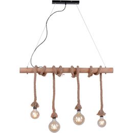 JUST LIGHT Pendelleuchte &raquo;ROPE&laquo; E27 1 Stk. H&auml;ngeleuchte, H&auml;ngelampe schwarz 4, H: 120cm, 1 Stk.