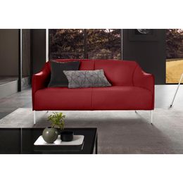 W.Schillig 2-Sitzer &raquo;sally Design Sofa mit schmalen Armlehnen, bequem und elegant&laquo; mit Metallf&uuml;&szlig;en in Chrom gl&auml;nzend, Breite 154 cm rot Longlife Xtra-