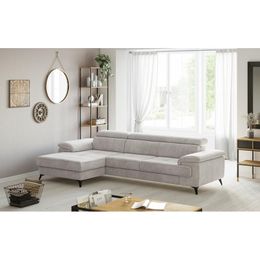 OTTO home Ecksofa &raquo;Astra L-Form, B: 300 cm, inkl. Kopfteilverstellung&laquo; opt. Schlaffunktion + XL-Bettkasten, LF:222x124cm, Wellenunterfederung beige 95