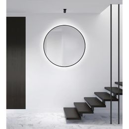Talos LED-Lichtspiegel rund, mit indirekter LED Beleuchtung in schwarz matt &Oslash; 100 cm schwarz &Oslash; 100cm