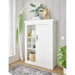 Home Affaire Highboard &raquo;RAVENNA&laquo; im romantischen Landhausstil, Griffe aus Metall, H&ouml;he 146 cm wei&szlig; B/H/T: 105cm x 146cm x 37cm, T&uuml;rmit Softclose-