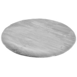 LUXOR living Fellteppich &raquo;Novara&laquo; rund 30 mm H&ouml;he Kunstfell, Kaninchenfell-Haptik, besonders weicher Hochflor grau Kunstfaser &Oslash; 80cm 1 Stk., 30mm, &Oslash; 